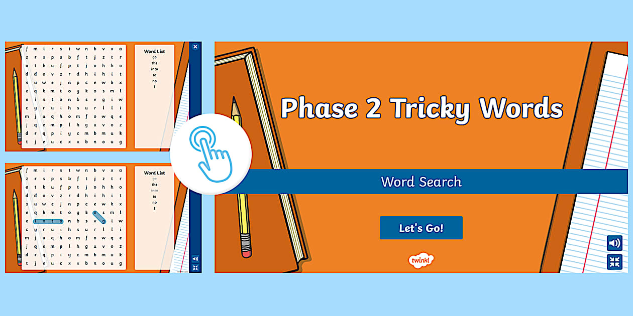 Phase 2 Tricky Words Interactive Word Game - Word Search
