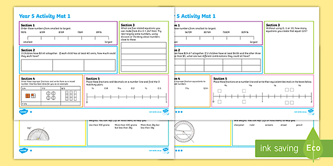 Year 5 Spring 1 Maths 1 Differentiated Activity Mat - Twinkl Year 5 Spring 1 Maths 1 Differentiated Activity Mat - Twinkl