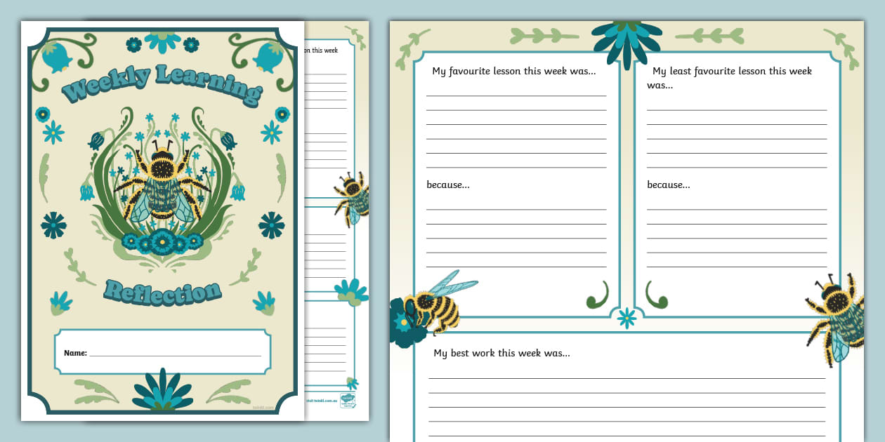 Bee-Themed Weekly Reflection Log (teacher made) - Twinkl