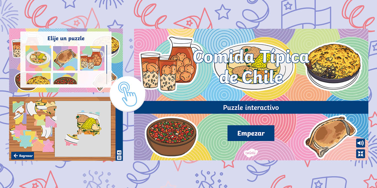 Puzzle Interactivo - Comida Típica de Chile - Twinkl