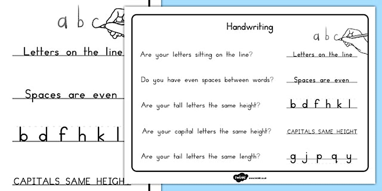 QLD Handwriting Reminder Sheets (teacher made) - Twinkl