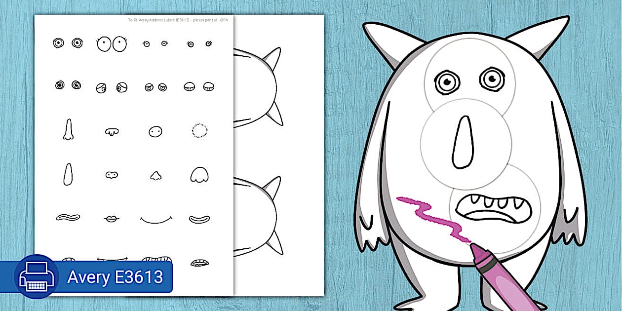 Crea un monstruo | Pega y colorea | Actividad con pegatinas