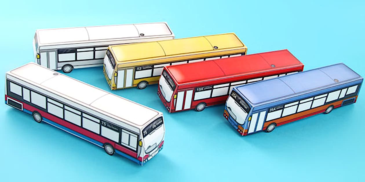 Transport Paper Model Bus (teacher made) - Twinkl