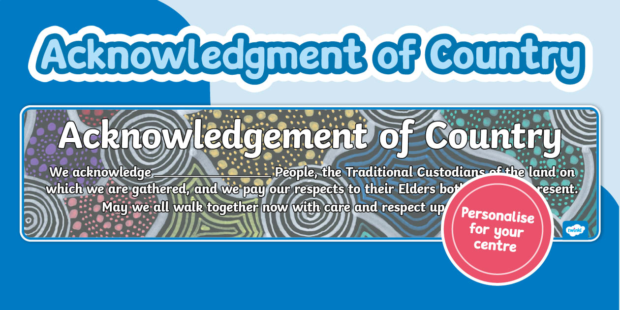 Indigenous Art Acknowledgment of Country Editable Banner