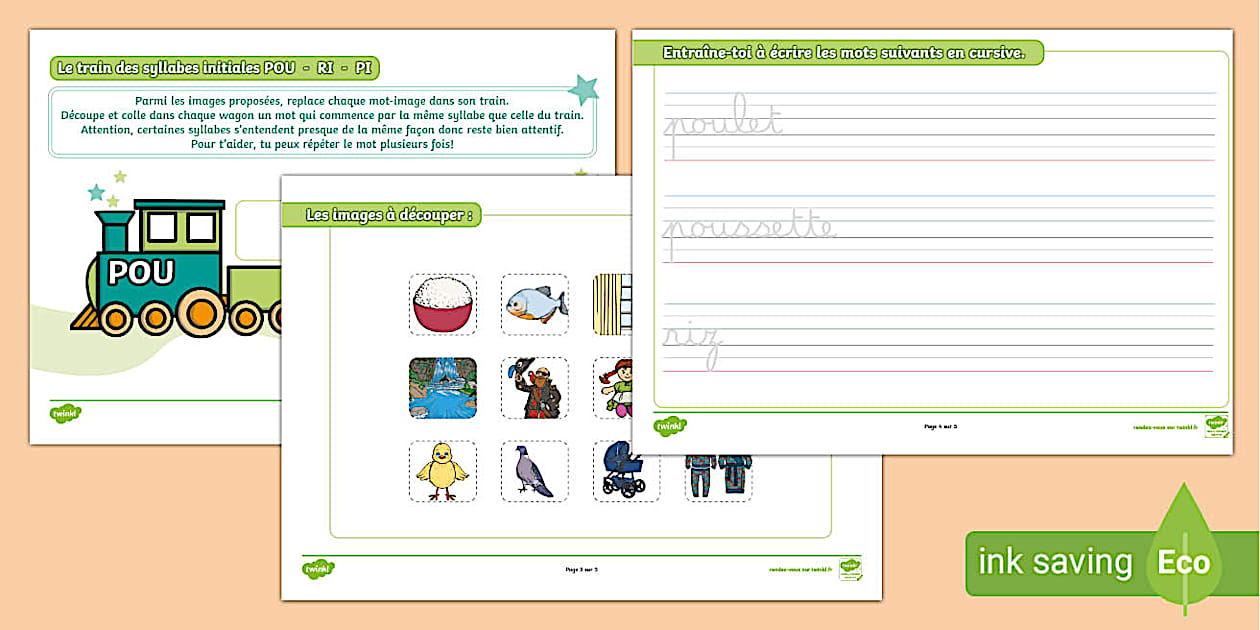 Phonologie - Le train des syllabes initiales POU - RI - PI