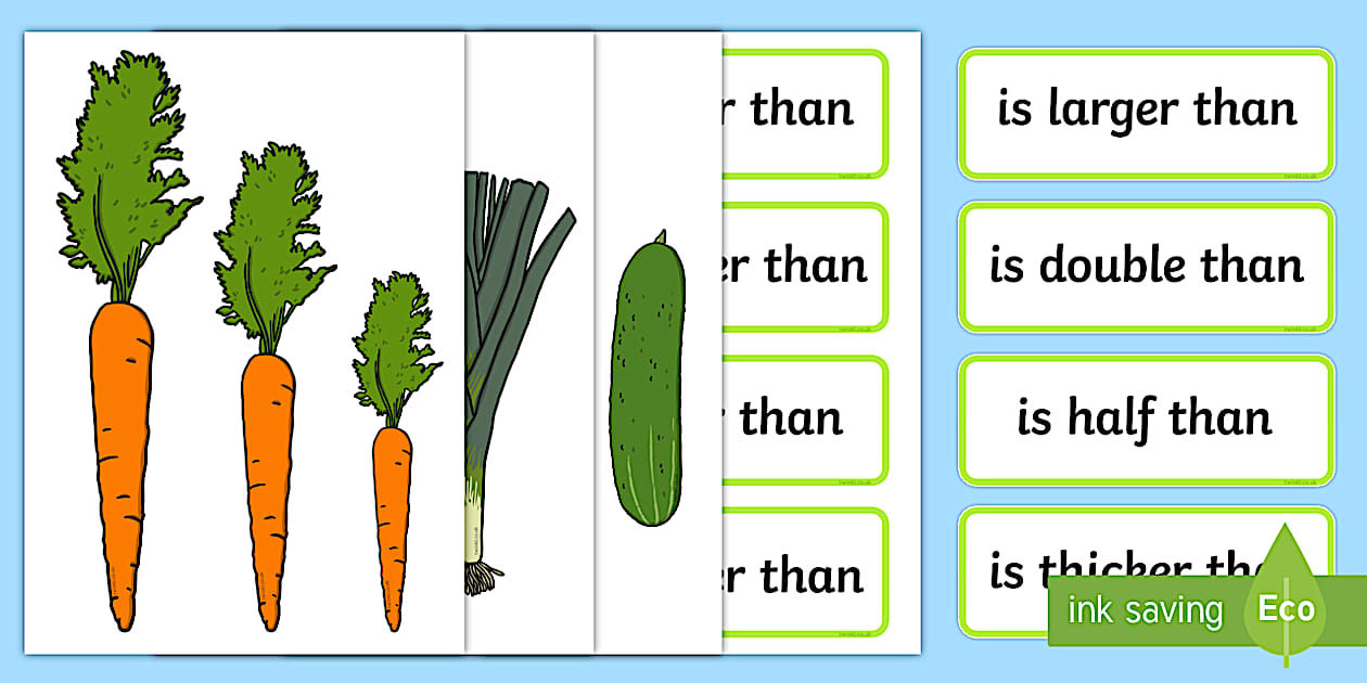 Vegetable Size Comparison Measuring Activity (teacher made)