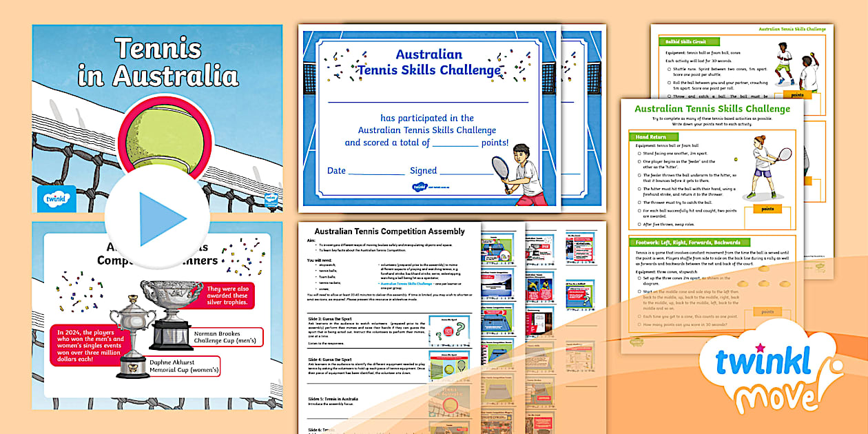 3-6 Australian Tennis Competition Assembly Pack - Twinkl