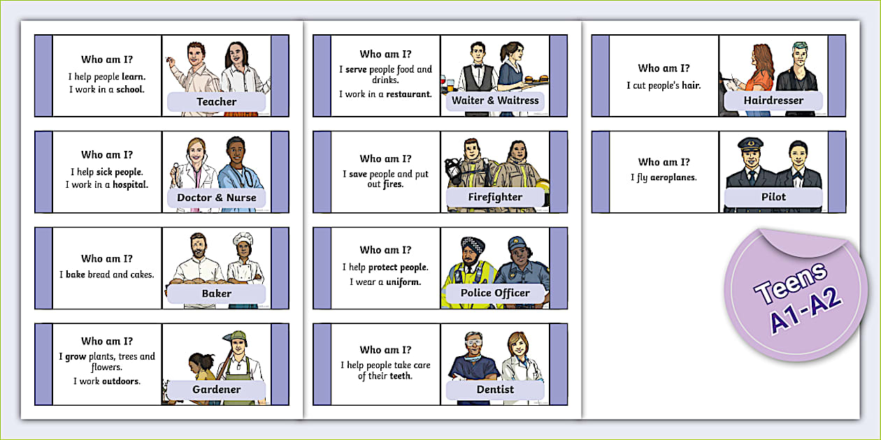 Who Am I? ESL Guessing Game (teacher made) - Twinkl