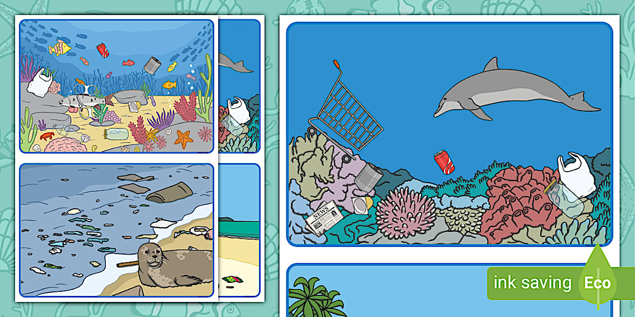 Ocean Pollution Art & Plastic Discussion Prompts | Twinkl