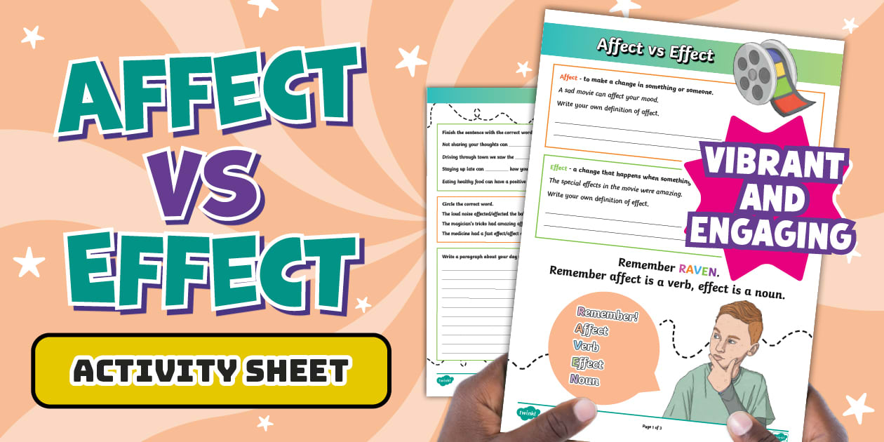 Affect vs Effect Worksheet for Language Learners