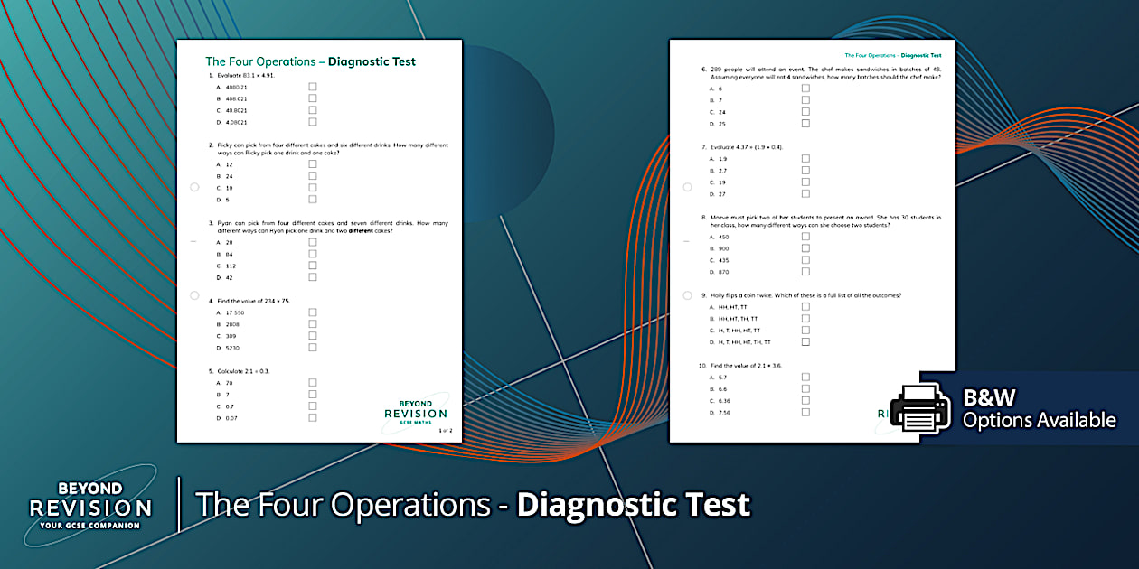 👉 The Four Operations Diagnostic Test - Higher - Twinkl
