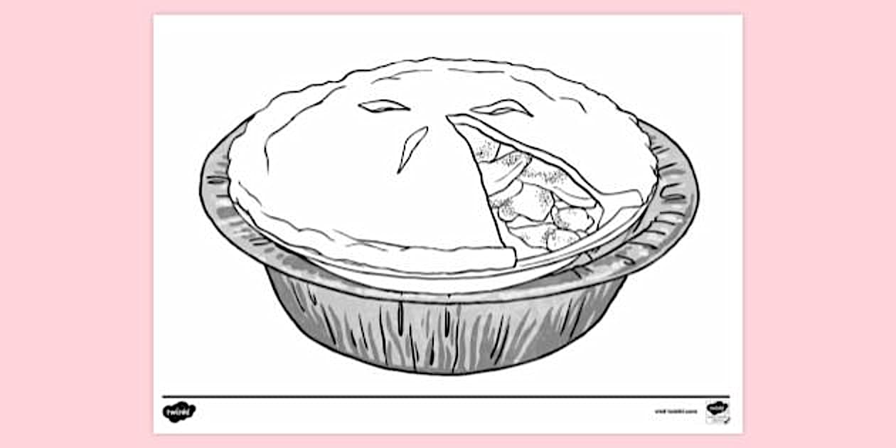Foil Pie Tray Colouring Sheet | Colouring Sheet - Twinkl