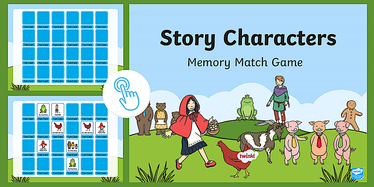 Story Characters Memory Matching Cards Flipchart - Twinkl