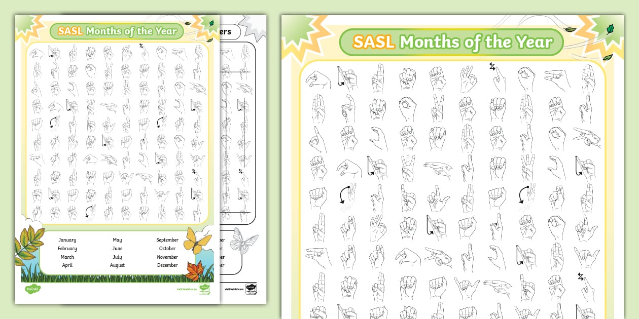 FP - SASL - Months of the Year - Word Search (CAPS) - Twinkl
