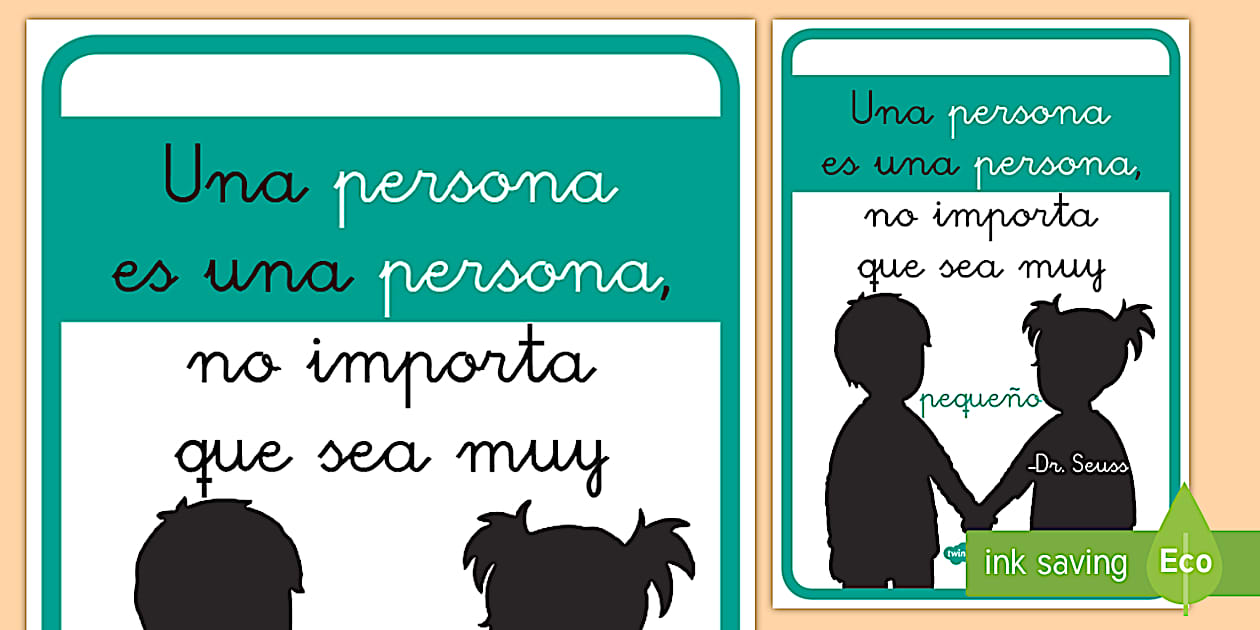 Póster DIN A4: Una persona es una persona... (teacher made)