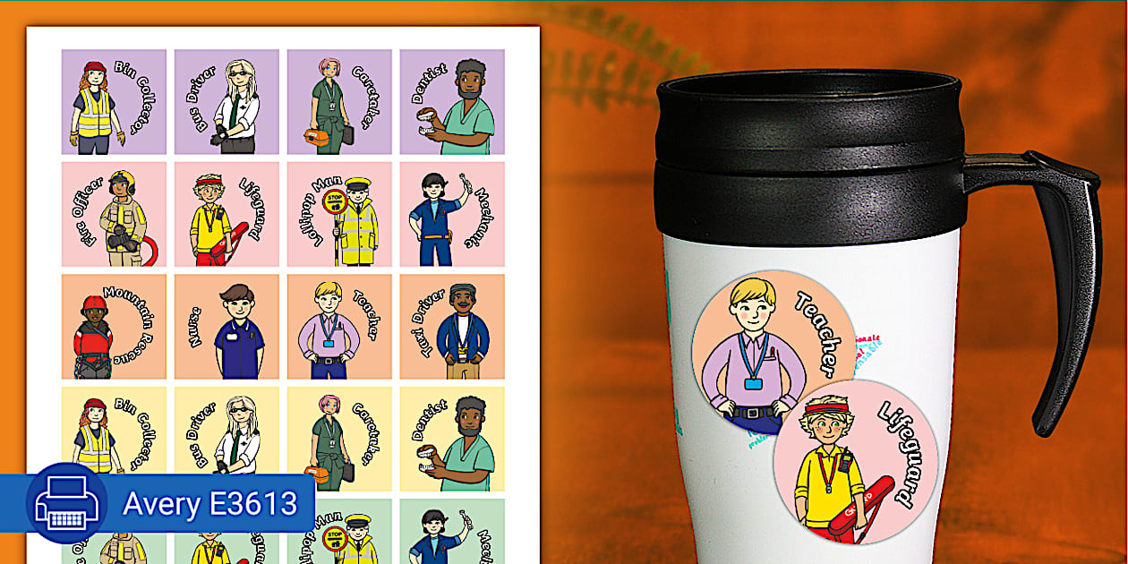 Pastel Colours People Who Help Us - Vocabulary Stickers