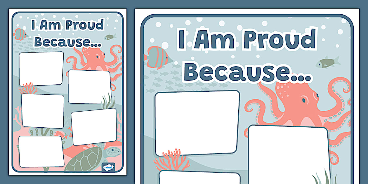Under the Sea-Themed I Am Proud Because Display Poster