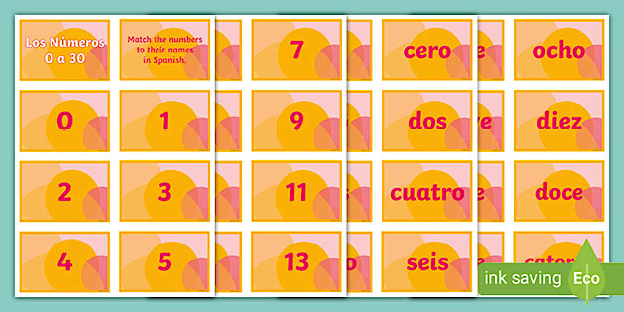 Spanish 0-30 Matching Memory (teacher made) - Twinkl