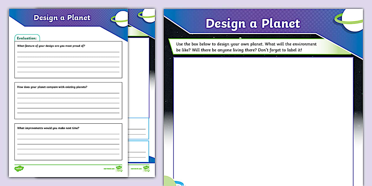 Design a Planet Worksheet (teacher made) - Twinkl