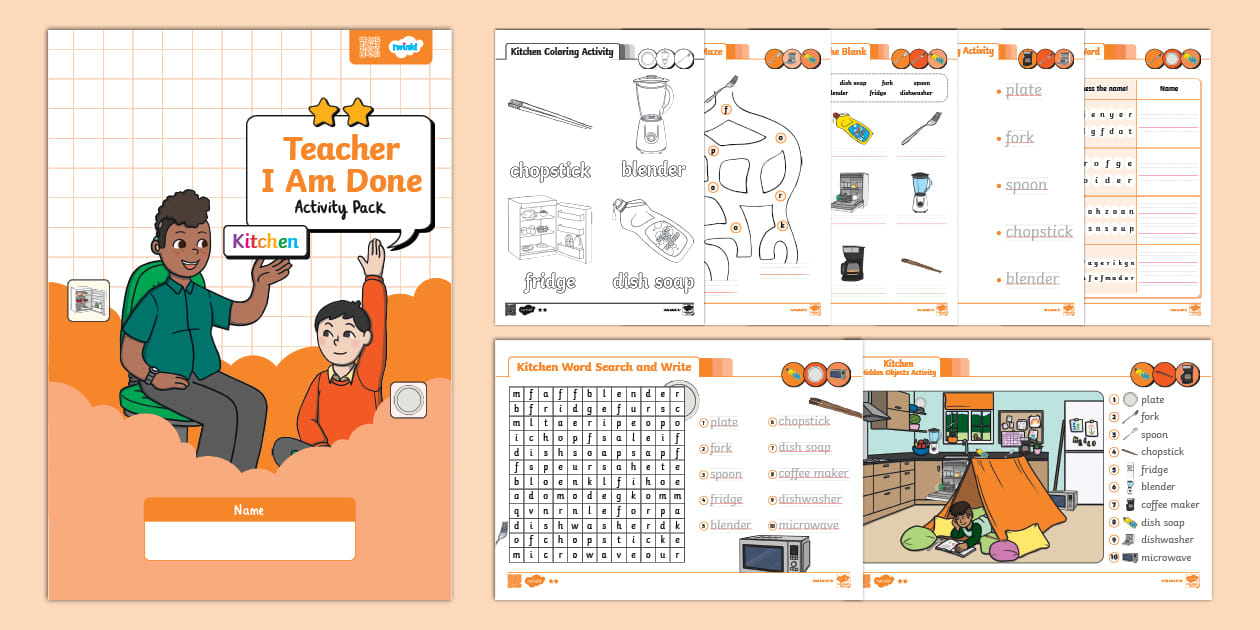 Teacher I Am Done Activity Pack | Kitchen | Lv.2