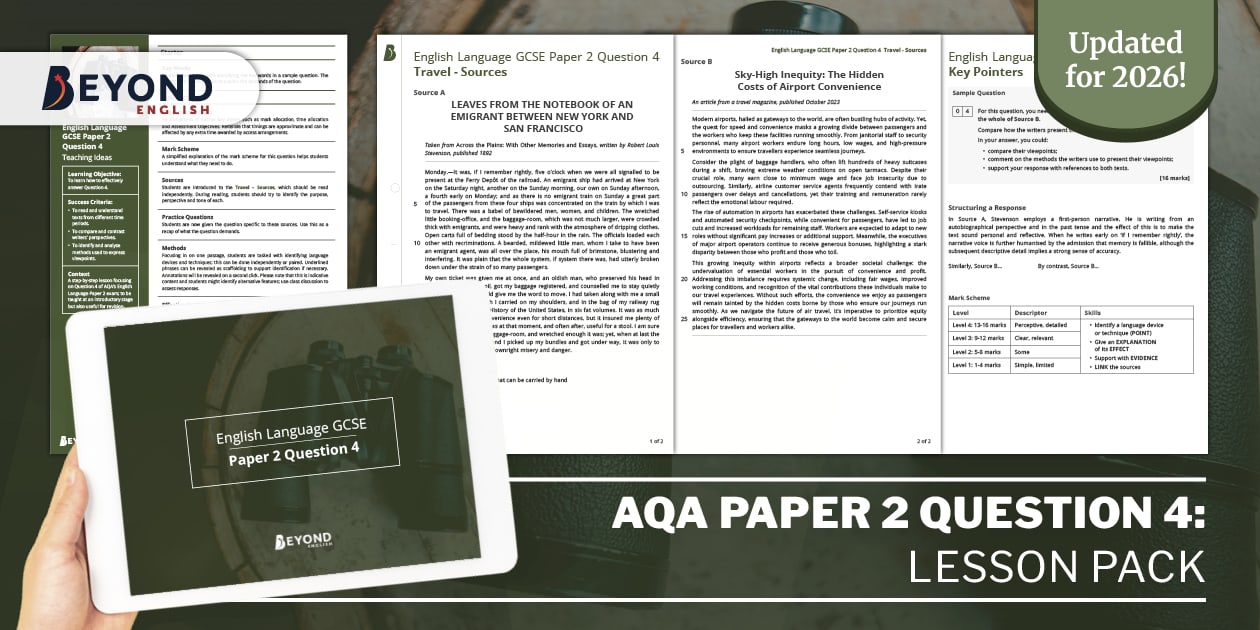 AQA English Language Paper 2 Question 4 Lesson Pack