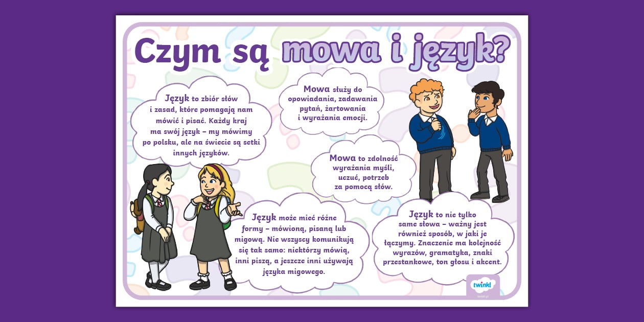 Czym są mowa i język? | Logopedia | Plakat - Twinkl