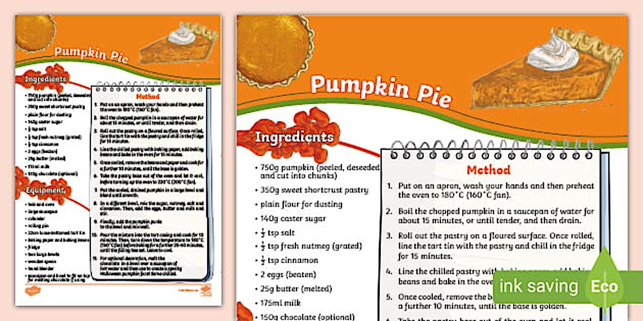 Pumpkin Pie Recipe UK - Easy Recipe for Kids for Halloween