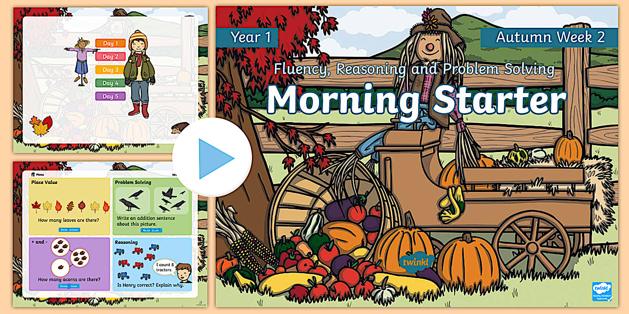 Year 1 Fluency Reasoning and Problem Solving Autumn Morning Starter Maths