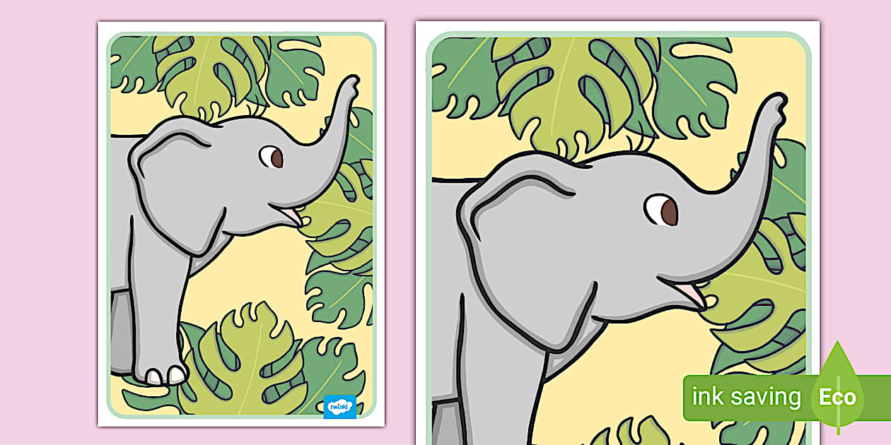 Elephant Nursery Print Poster (teacher made) - Twinkl
