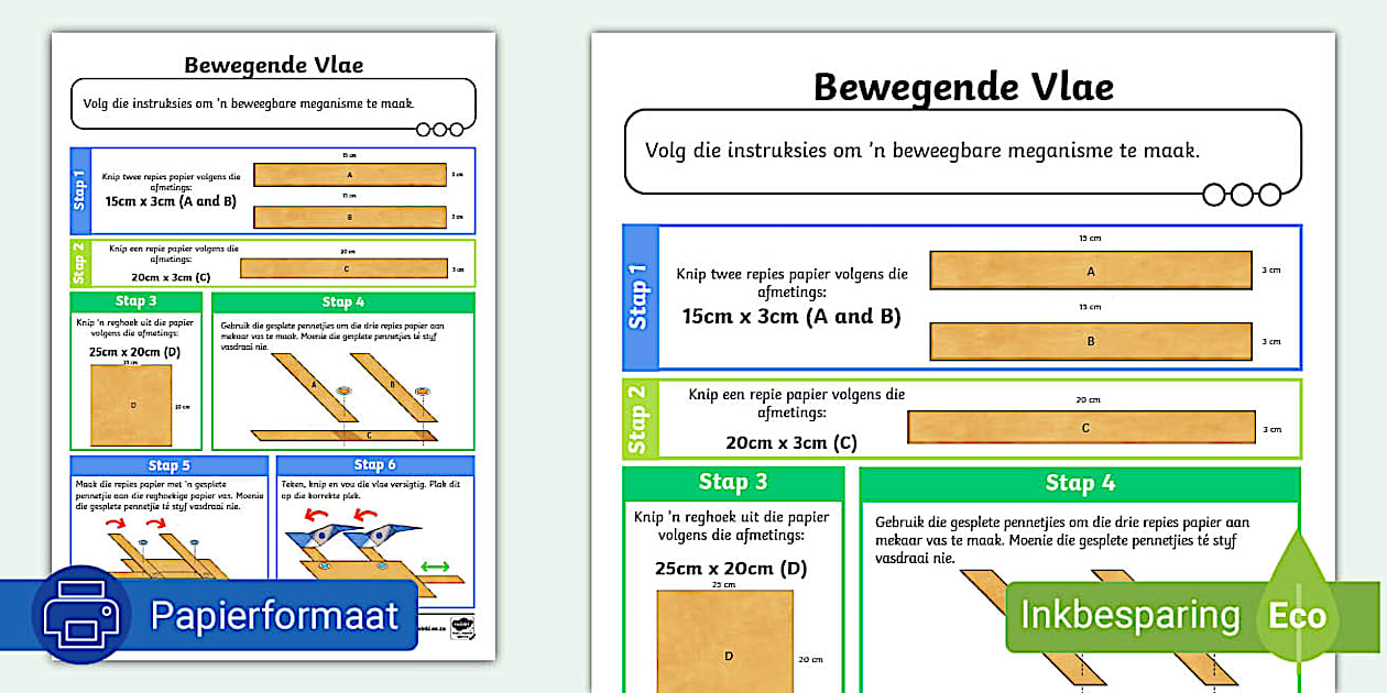 Hefbome en Koppelings: Beweegbare Vlae Aktiwitiet - Twinkl