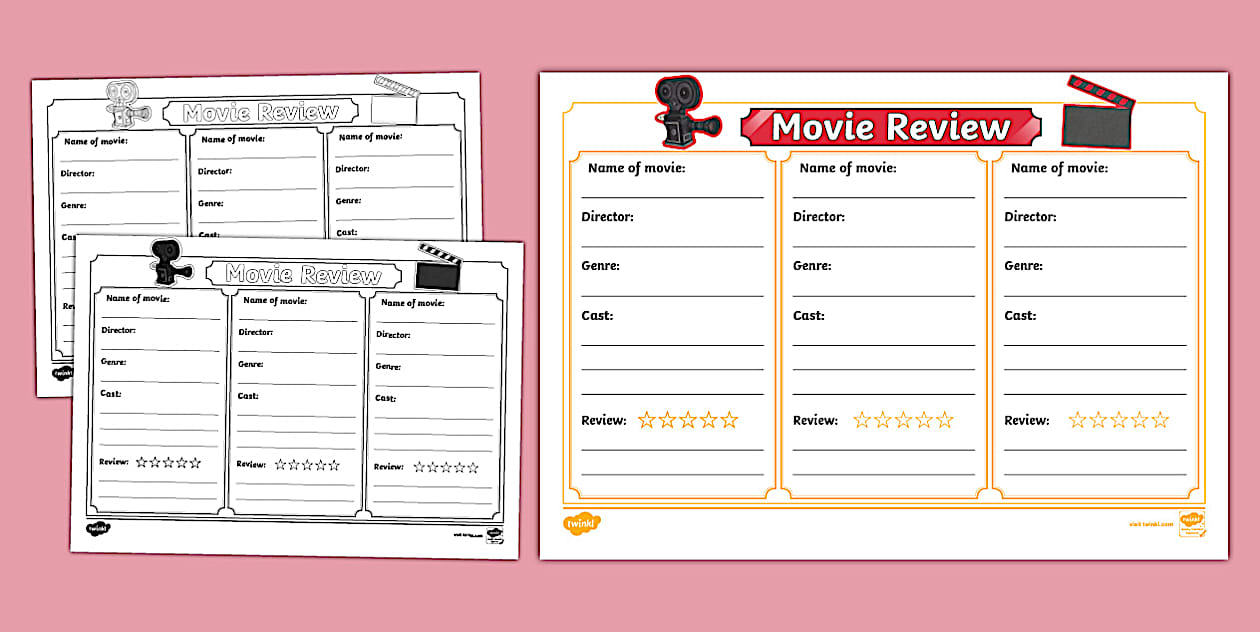 Movie Review Worksheet - Twinkl Reviews (Teacher-Made)