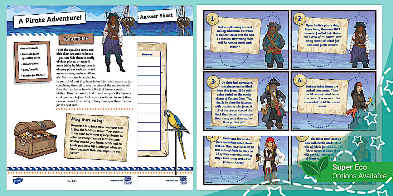 👉 Long Division - A Pirate Adventure! (Ages 10 - 11)