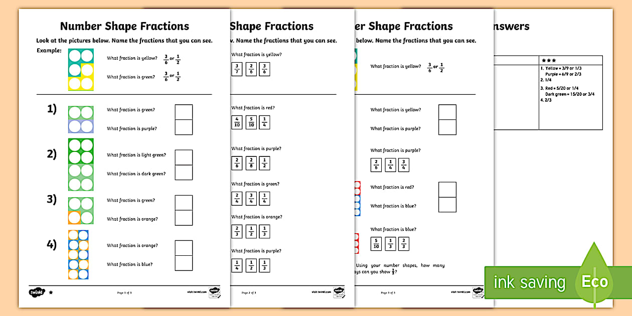 Name the Fraction Worksheet / Worksheets - KS1 Primary Maths