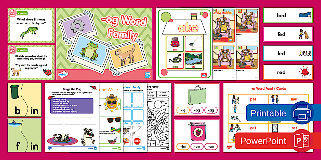 Word Families Activity Pack for K-1st Grade - Twinkl