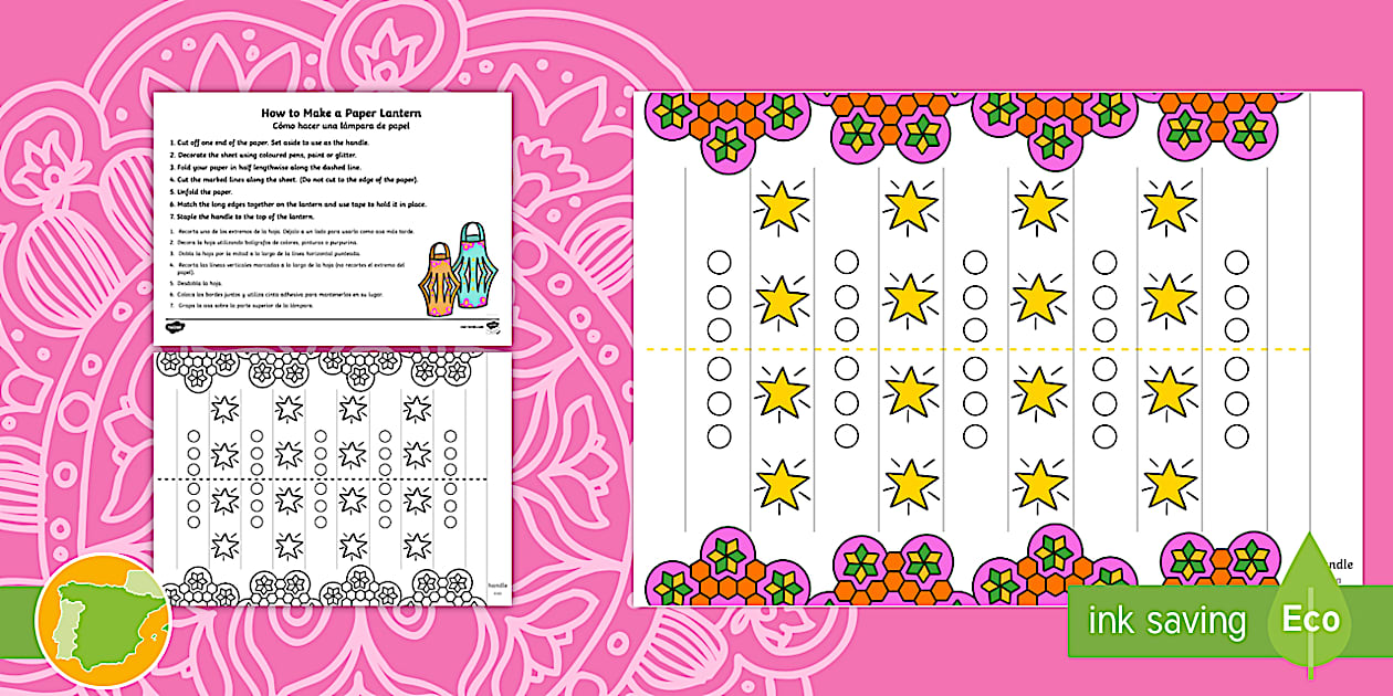 Diwali Paper Lantern Paper Craft English/Spanish