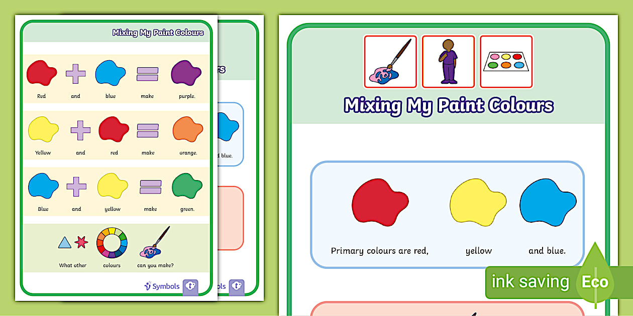 Twinkl Symbols: Mixing My Paint Colours (teacher made)