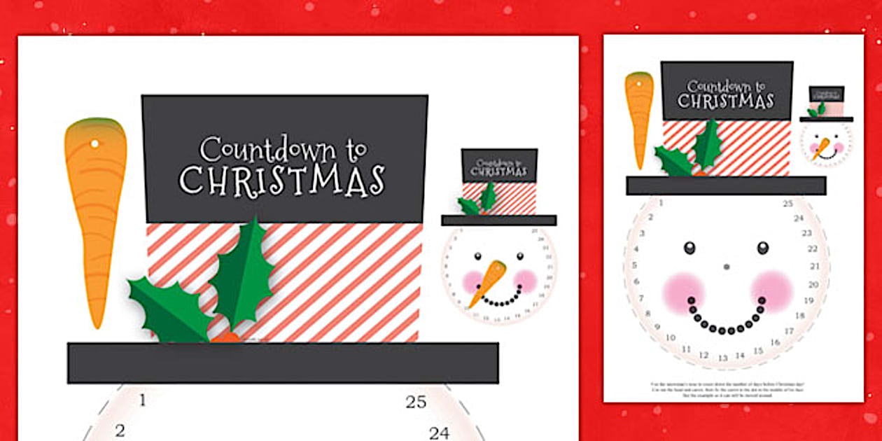 Count Down to Christmas Snowman (teacher made) - Twinkl