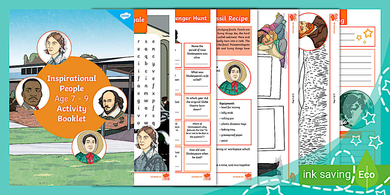 Inspirational People Themed Activity Booklet (Ages 7 - 9)