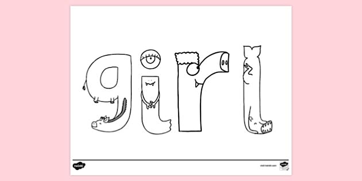 Word Girl Colouring Page | Colouring Sheets - Twinkl