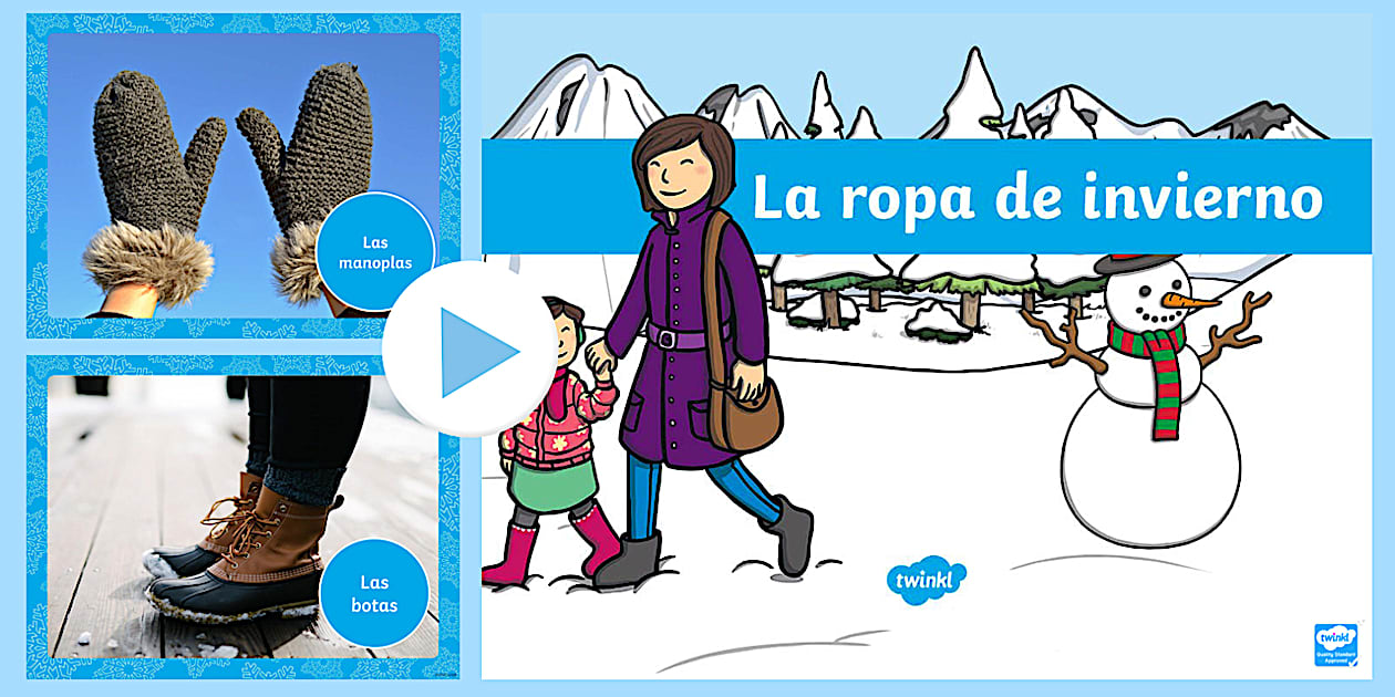 Winter Clothes Photo Display PowerPoint - Spanish