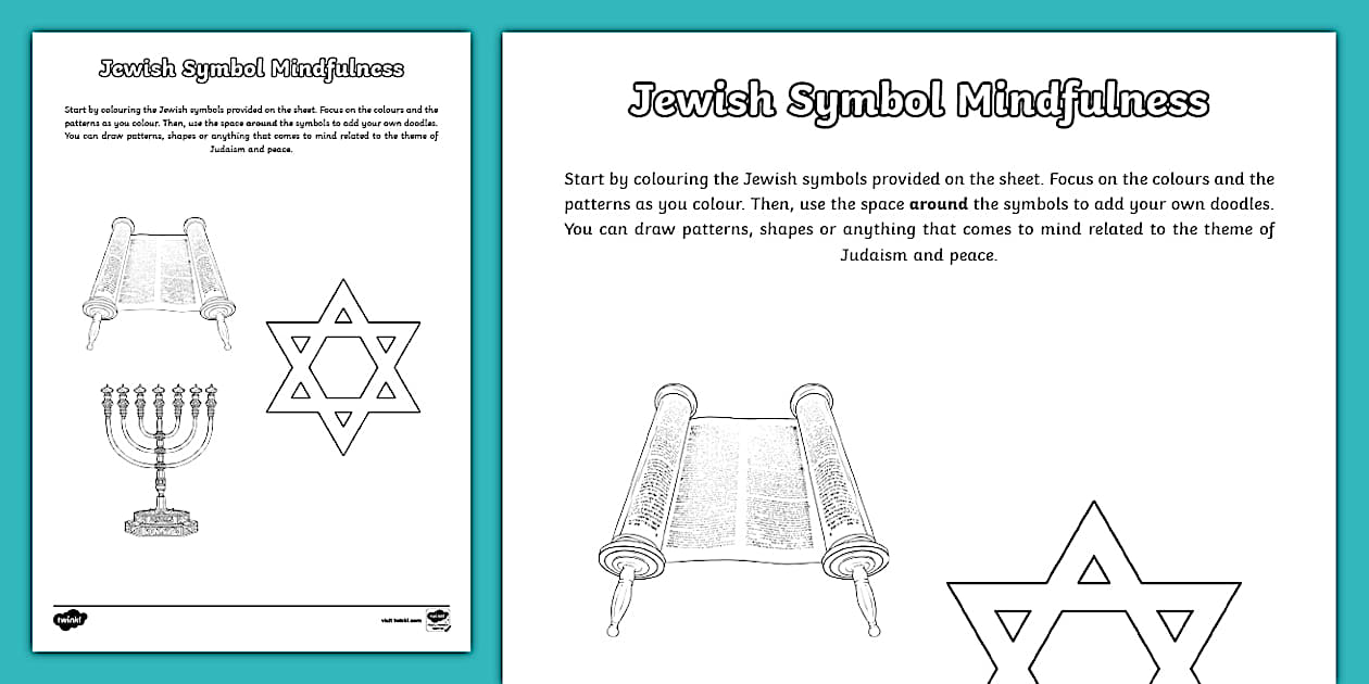 Jewish Symbol Mindfulness Activity Sheet (teacher made)