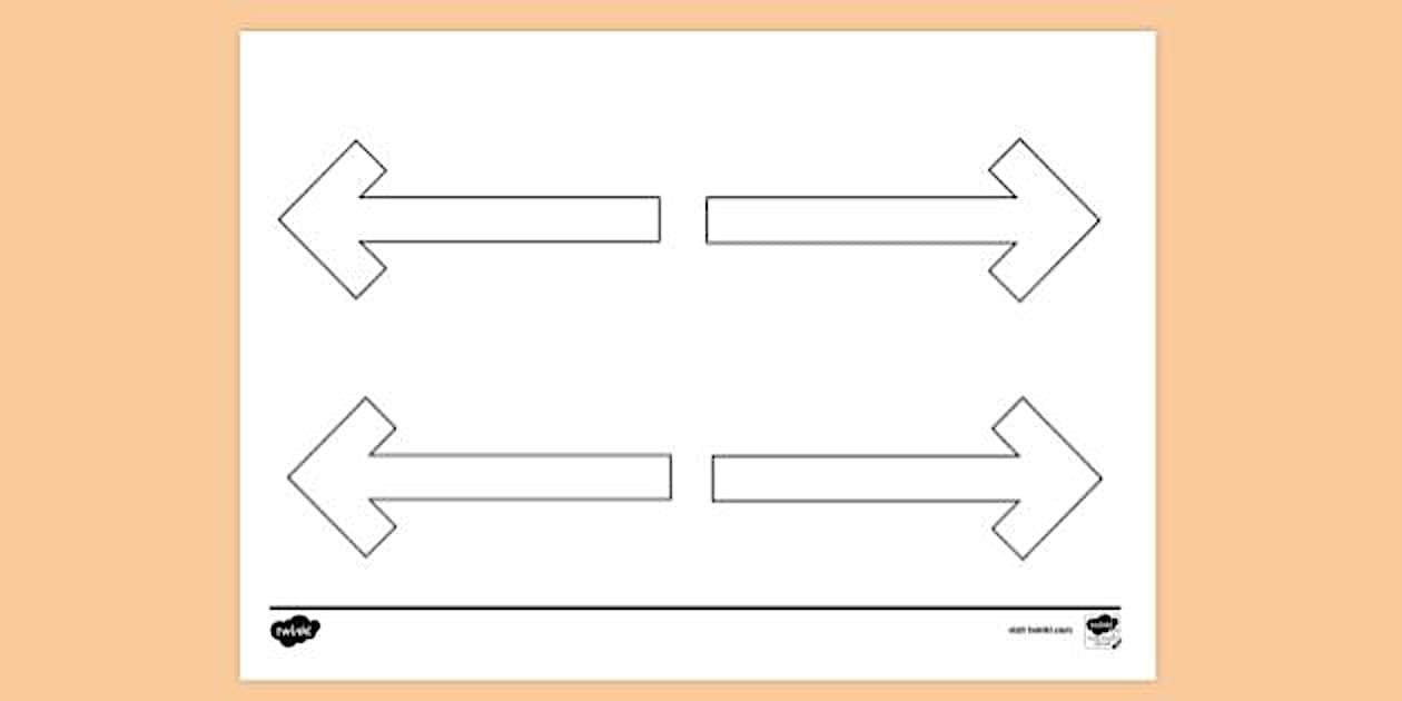 Left and Right Arrows Colouring | Colouring Sheet - Twinkl