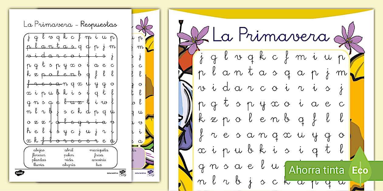 Sopa de letras: La Primavera