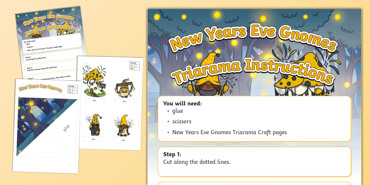 New Years Eve KS1 Triarama Craft (teacher made) - Twinkl