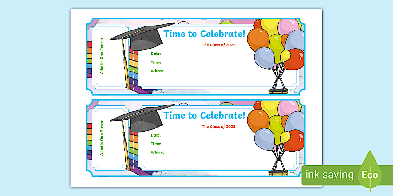 Class Graduation Ticket - End of Year (teacher made)