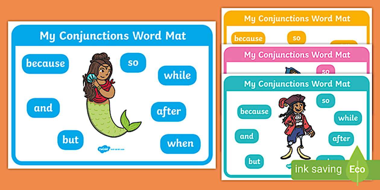 Editable Conjunction / Connectives Word Mats - Twinkl