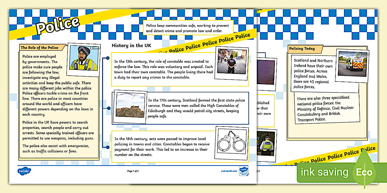 KS2 The Police Fact File (teacher made) - Twinkl