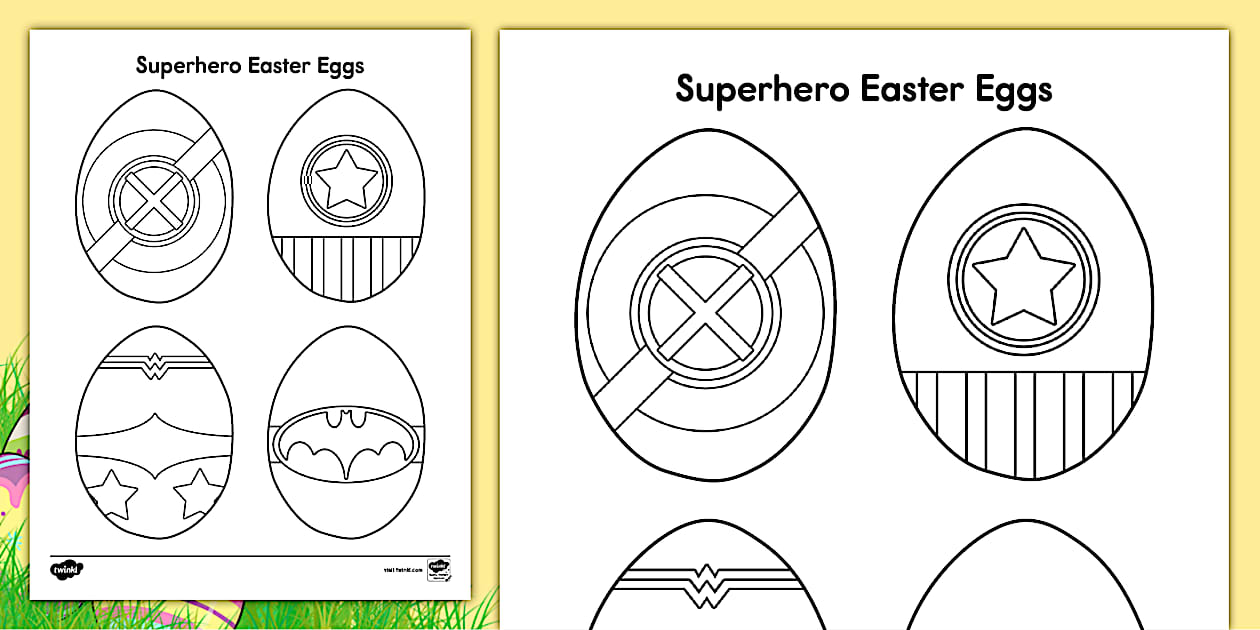 Superhero Easter Eggs Coloring Sheet | Easter | Twinkl USA