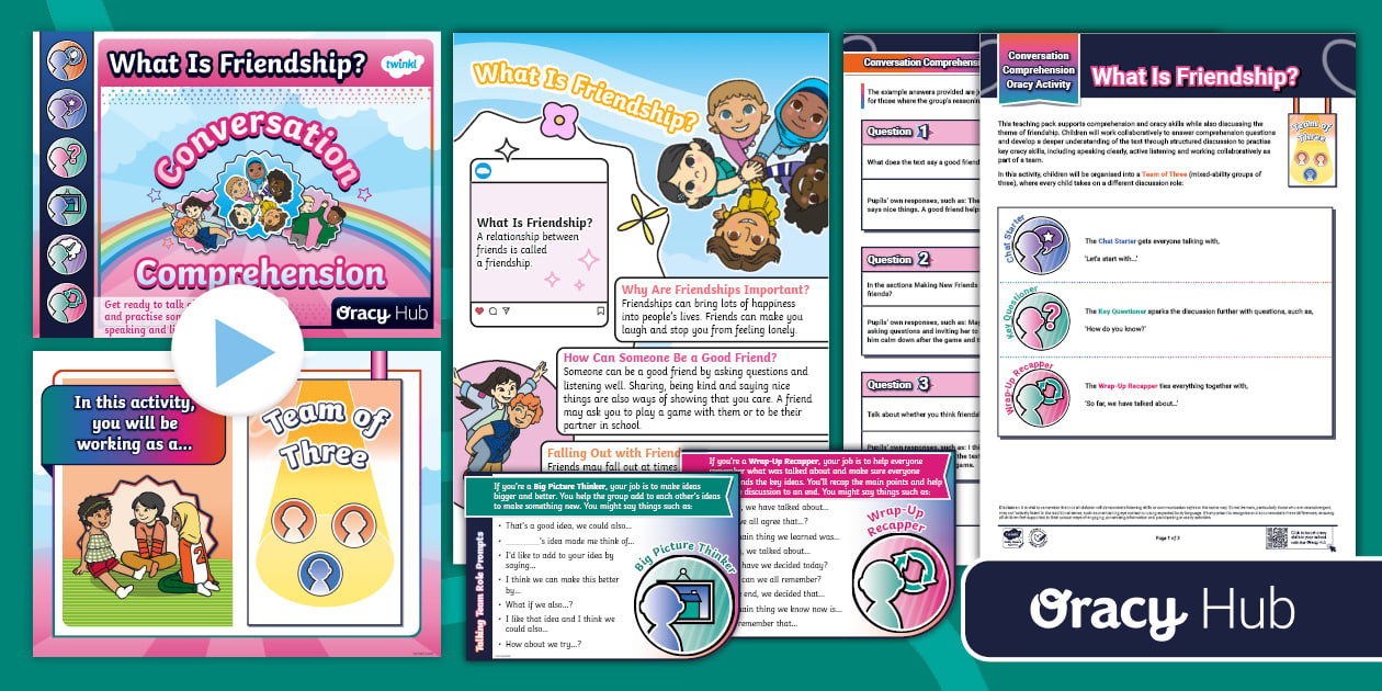 KS1 What Is Friendship? Conversation Comprehension Oracy Pack