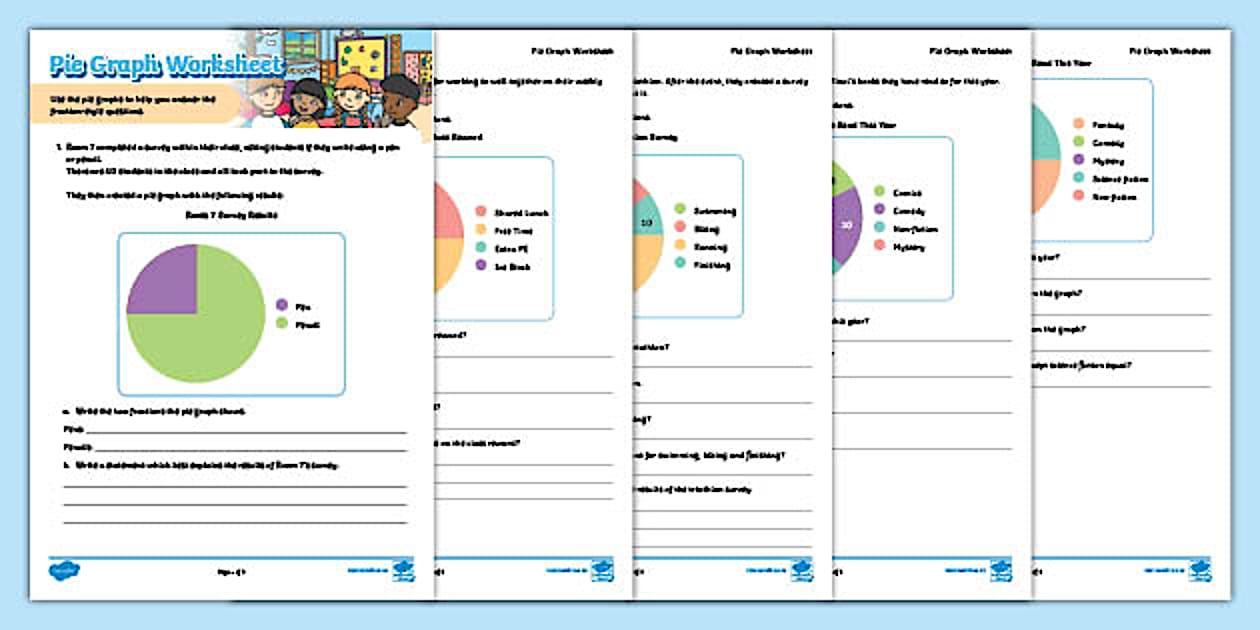 Fraction-Themed Pie Graph Activity Sheet - Twinkl